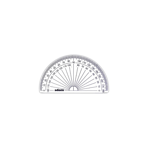 Small Plastic Math Protractor 10 cm, clear - Adoro | Yama Mart