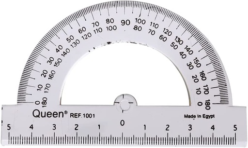 Queen - Plastic Math Protractor 1001 -180 Degree - Transparent plastic ...