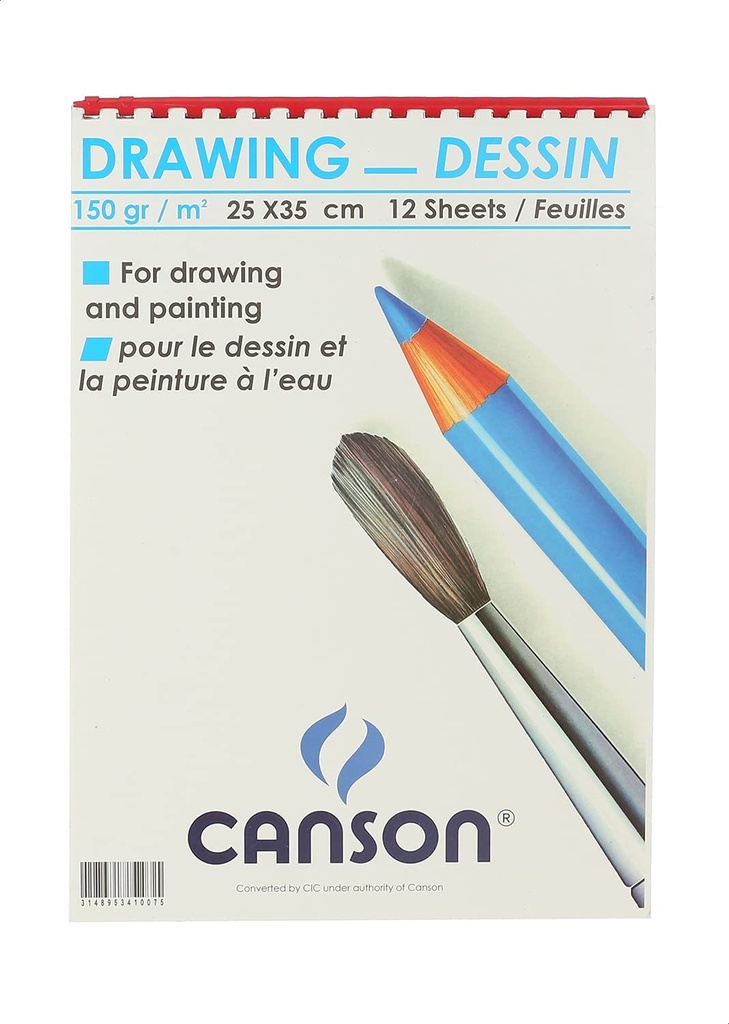 Canson - Drawing Sketch Paper (12 Sheets, White) - 1/4 | Yama Mart